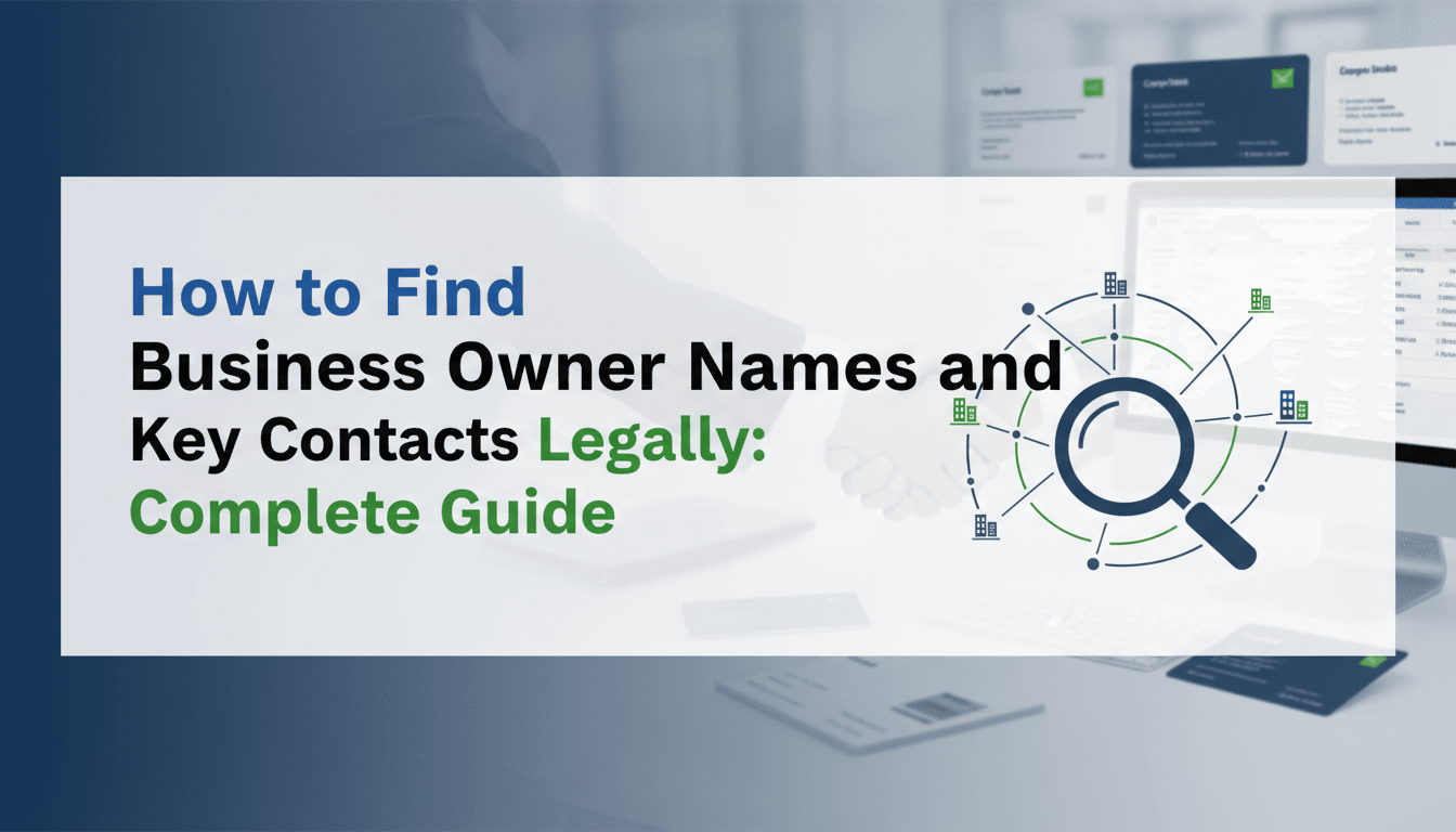 How to Find Business Owner Names and Key Contacts Legally: Complete Guide